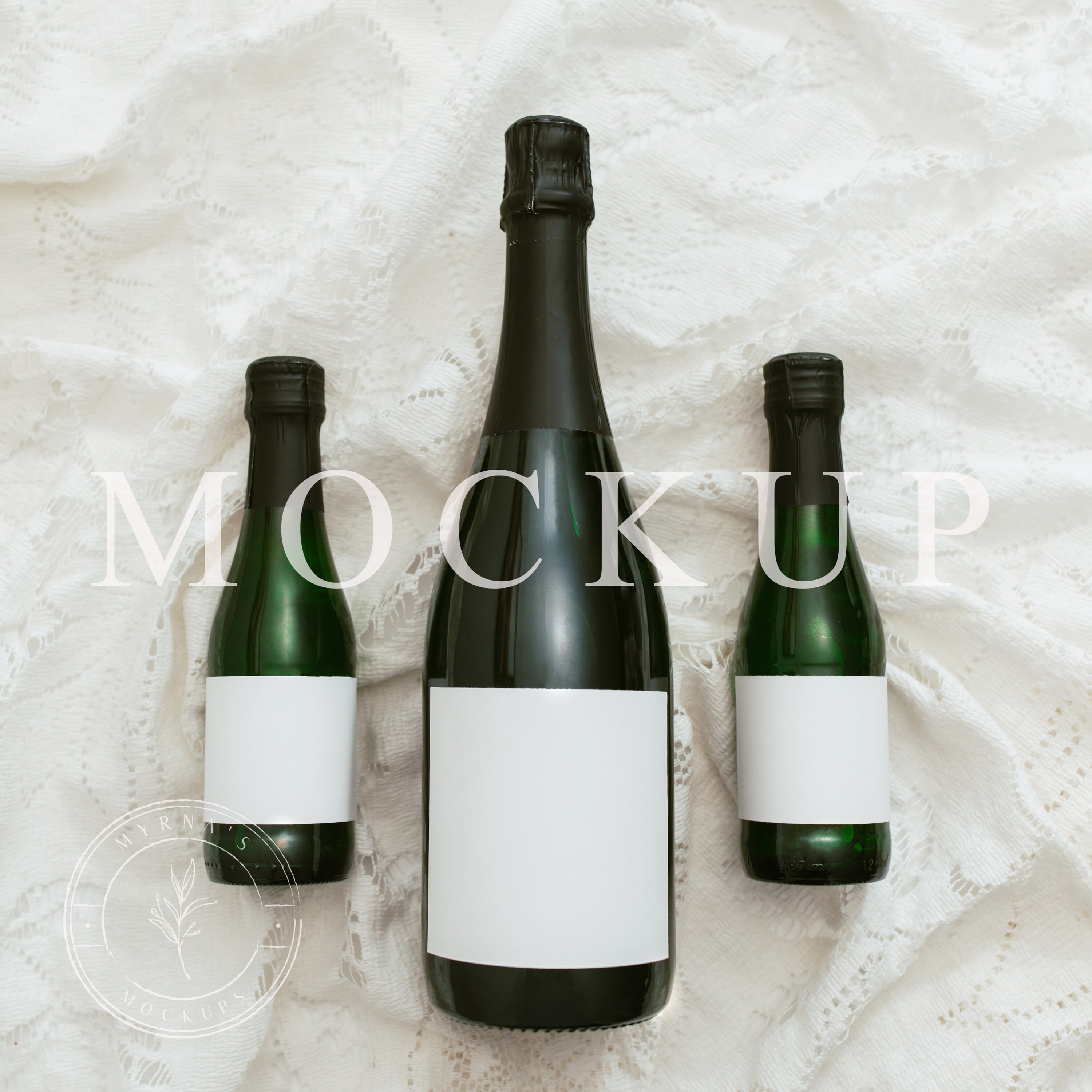 Mini & Full Size Champagne Bottle Label Mockup - Etsy