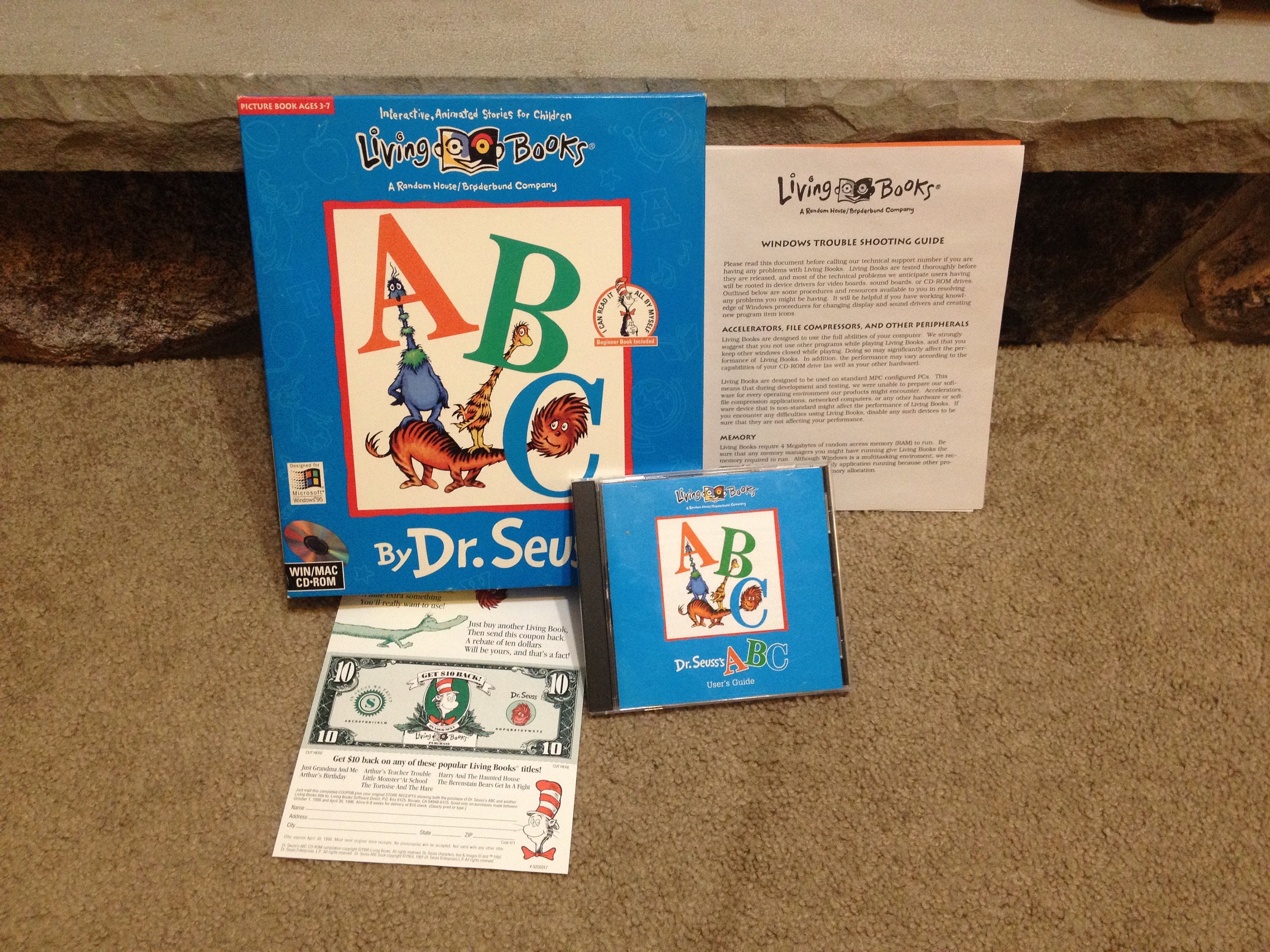 Dr. Seuss's ABC PC/Mac CD Living Books 1995 Broderbund | Etsy