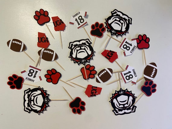 DANIELS Georgia Bulldogs Cupcake Toppers full Custom Version - Etsy