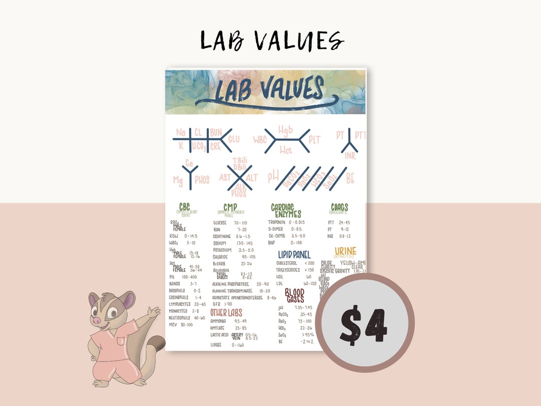 Lab Values - Etsy