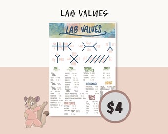 Lab Values & Memory Tricks, Fundamental Nursing Notes, NCLEX Lab Values ...
