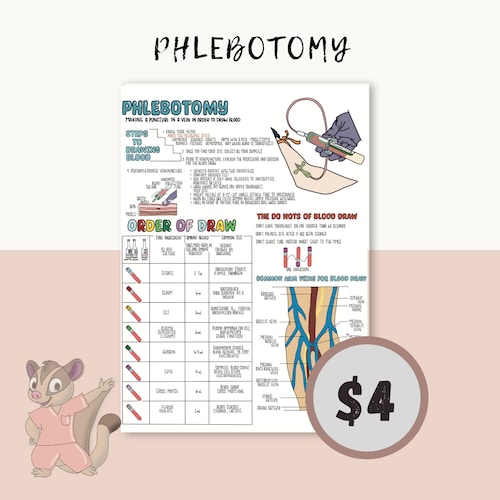 Phlebotomy: A Quick Guide to Order of Draw - Etsy