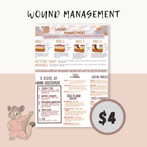 Wound Management Sheet - Etsy
