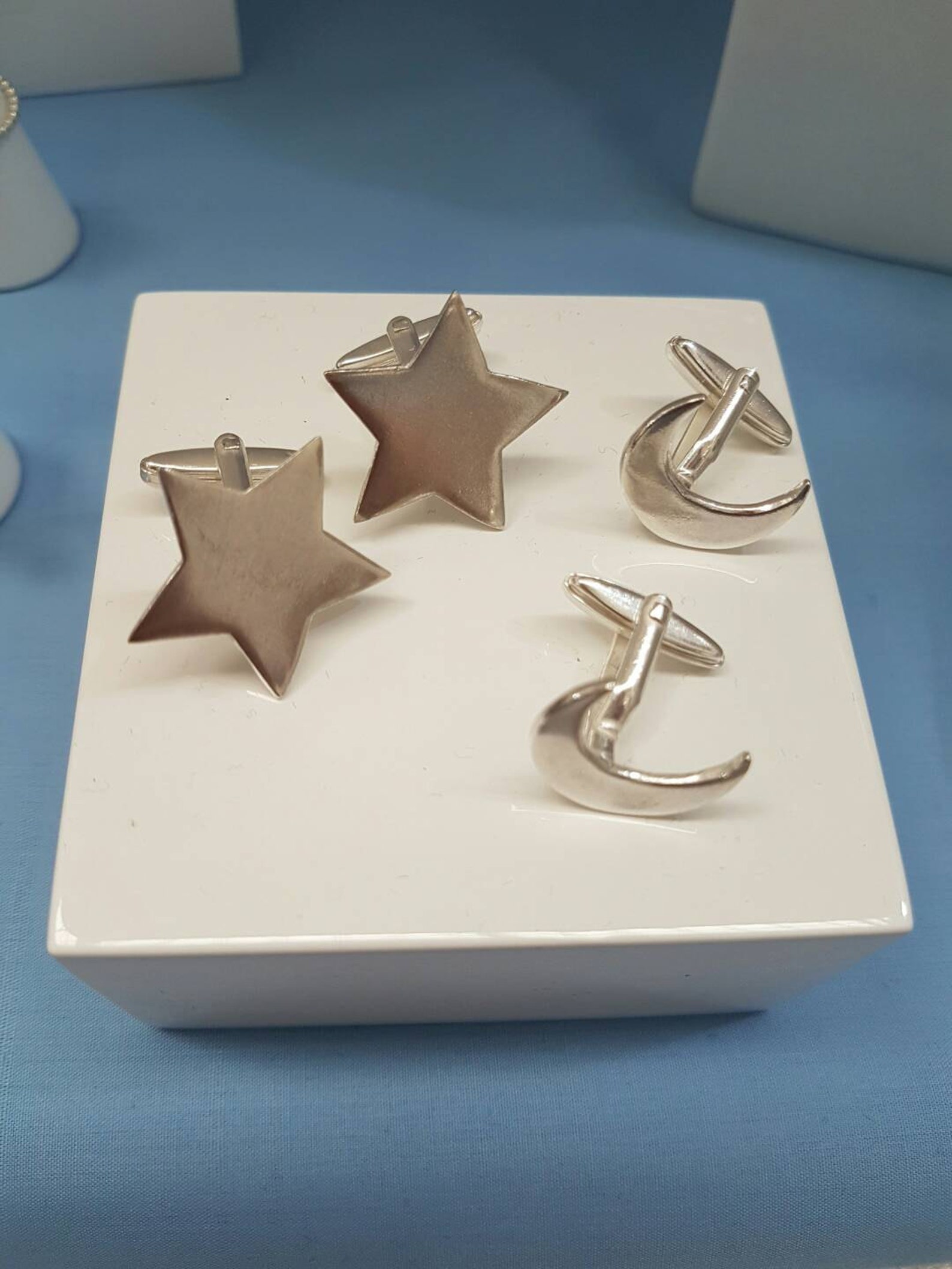 Star Cufflinks Sterling Silver Cufflinks Groomsmen - Etsy UK