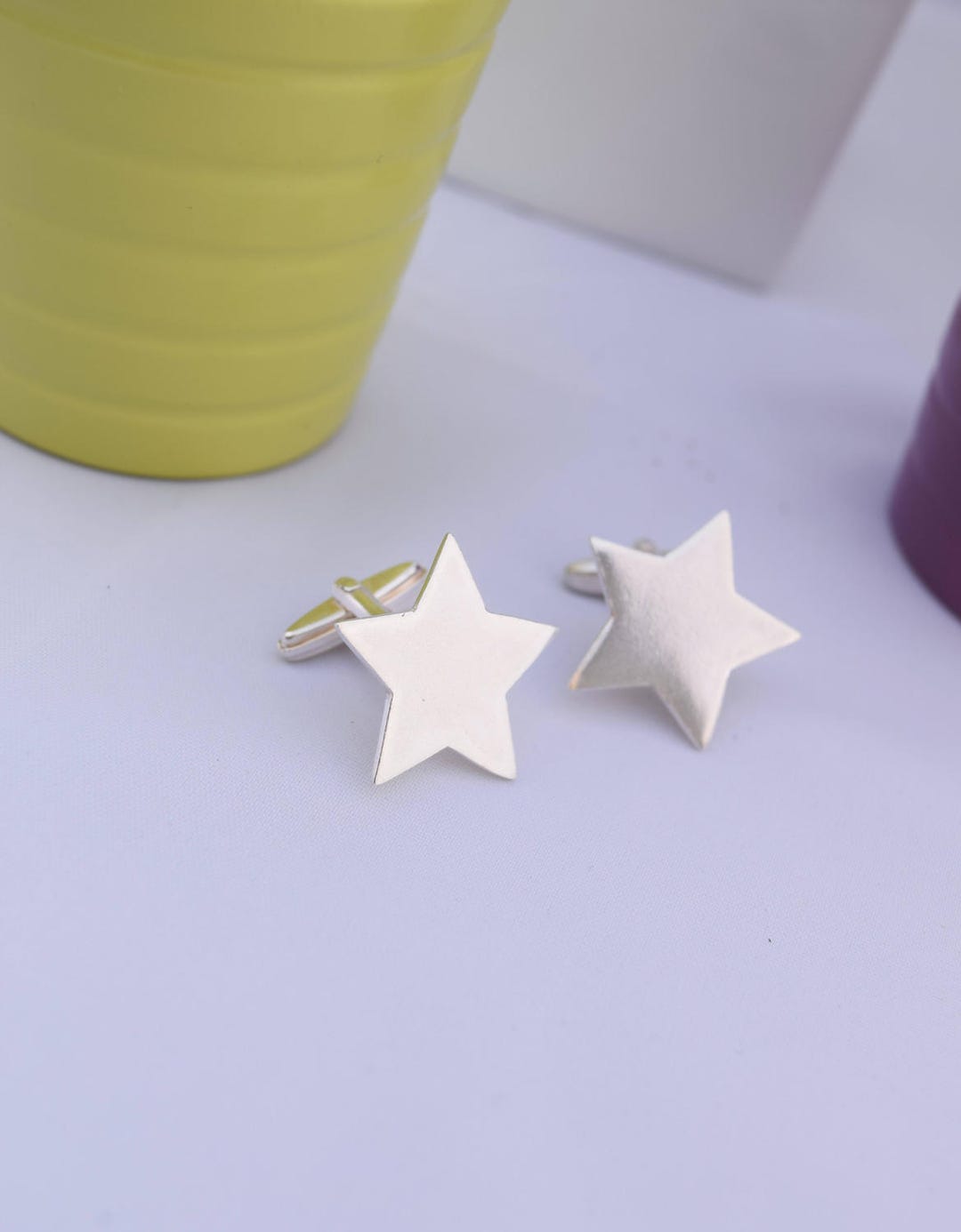 Star Cufflinks Sterling Silver Cufflinks Groomsmen - Etsy UK