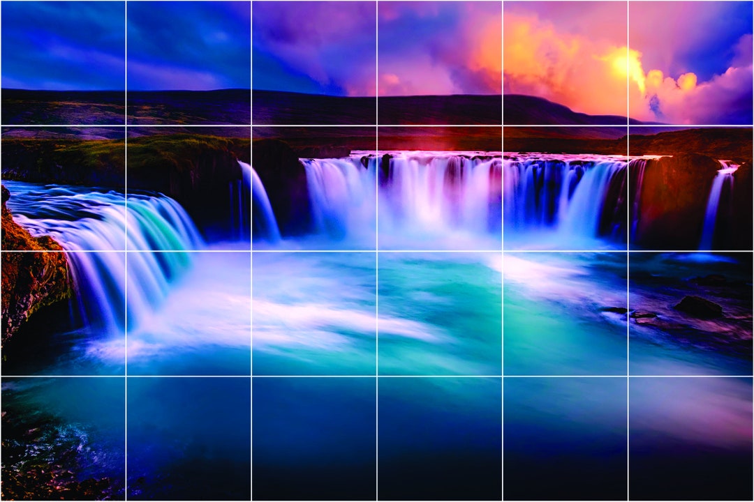 Beautiful Waterfalls Tile Mural - Etsy