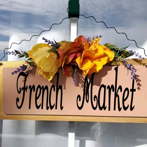 French Country French Market Wood Sign Floral Decor Lavender Yellow ...