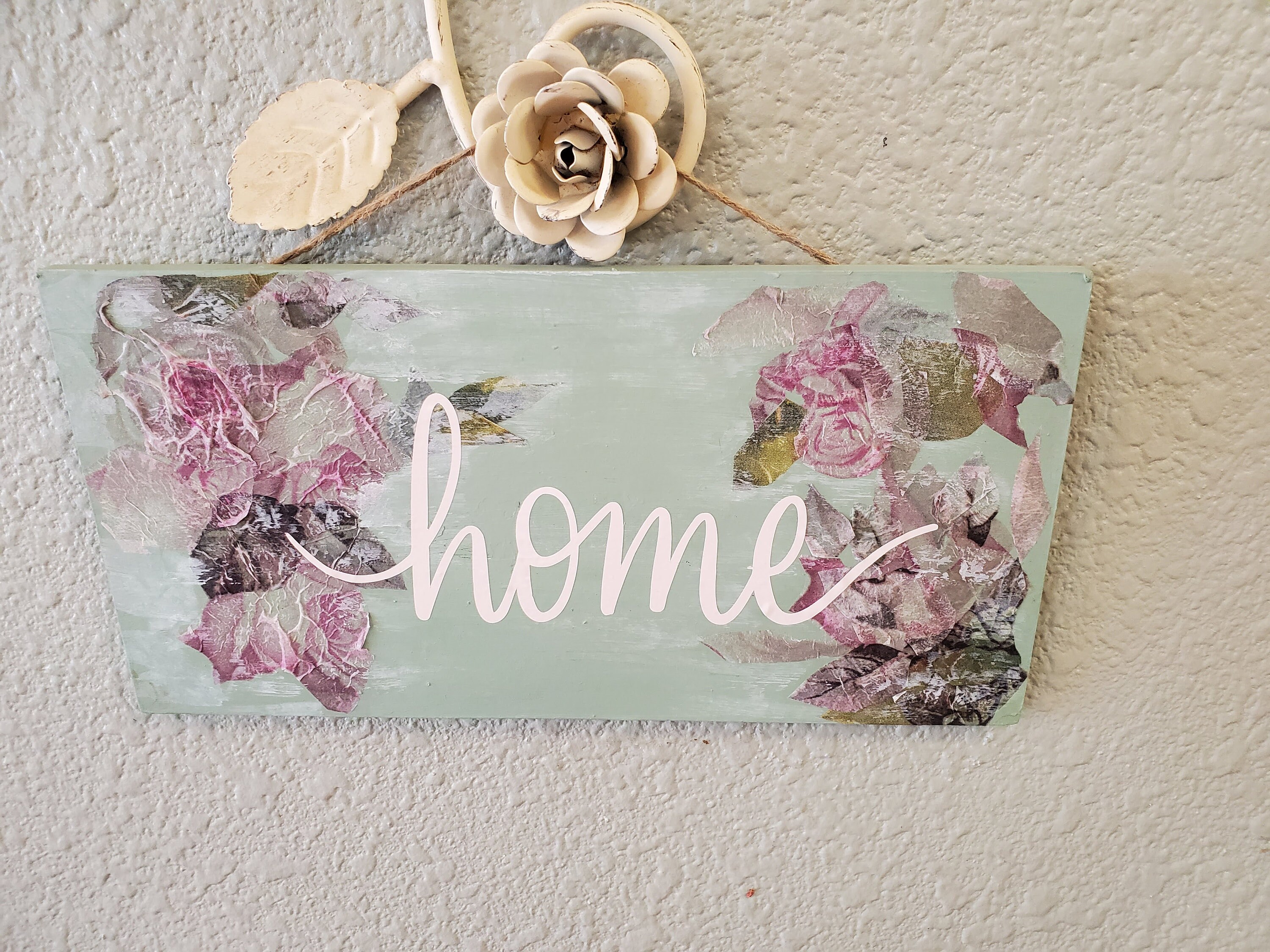 Shabby Chic Welcome Sign Floral Decor Romantic Style Aged - Etsy