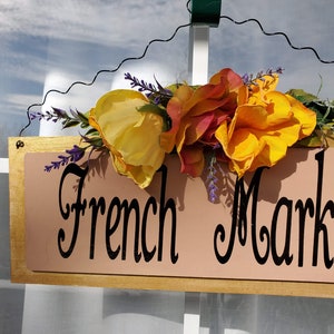 French Country French Market Wood Sign Floral Decor Lavender Yellow ...