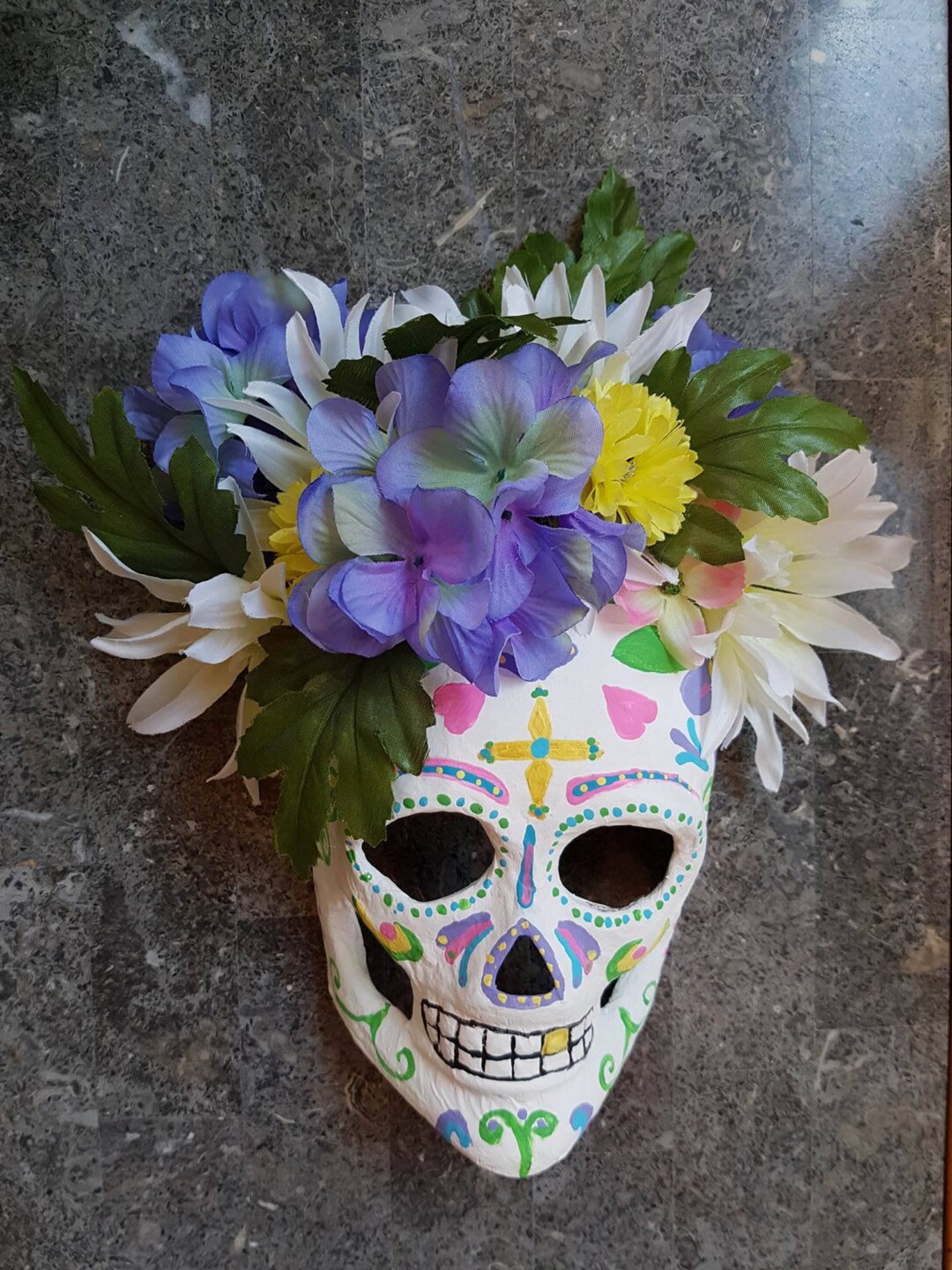 Bohemian Day of the Dead Sugar Skull Mask, Dia De Los Muertos, - Etsy