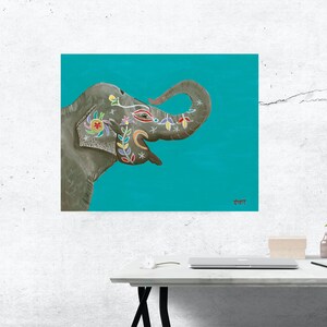 Painted Pachyderm - High-quality Poster of Elephant During Holi, Wall ...
