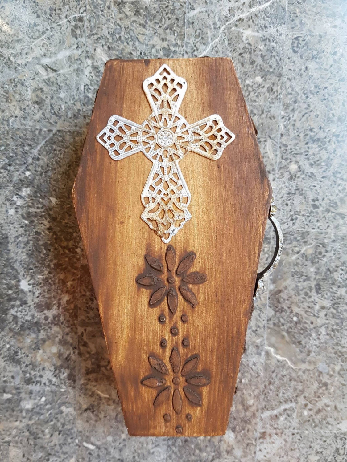 Day of the Dead Sugar Skull Baseball Coffin With Clay Skeleton Figurine ...