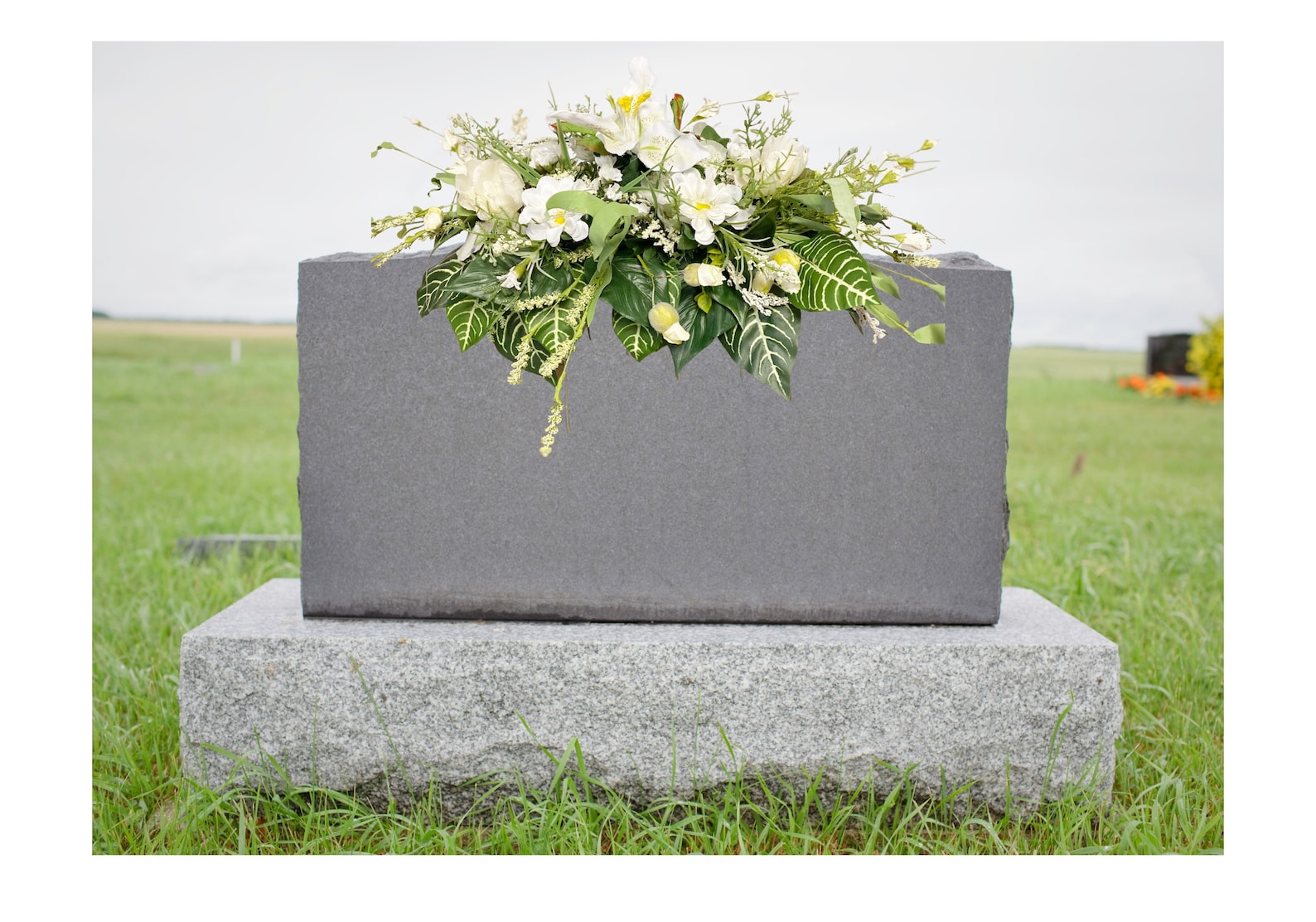 Beautiful White Cemetery Graveside Flower Arrangement - Etsy