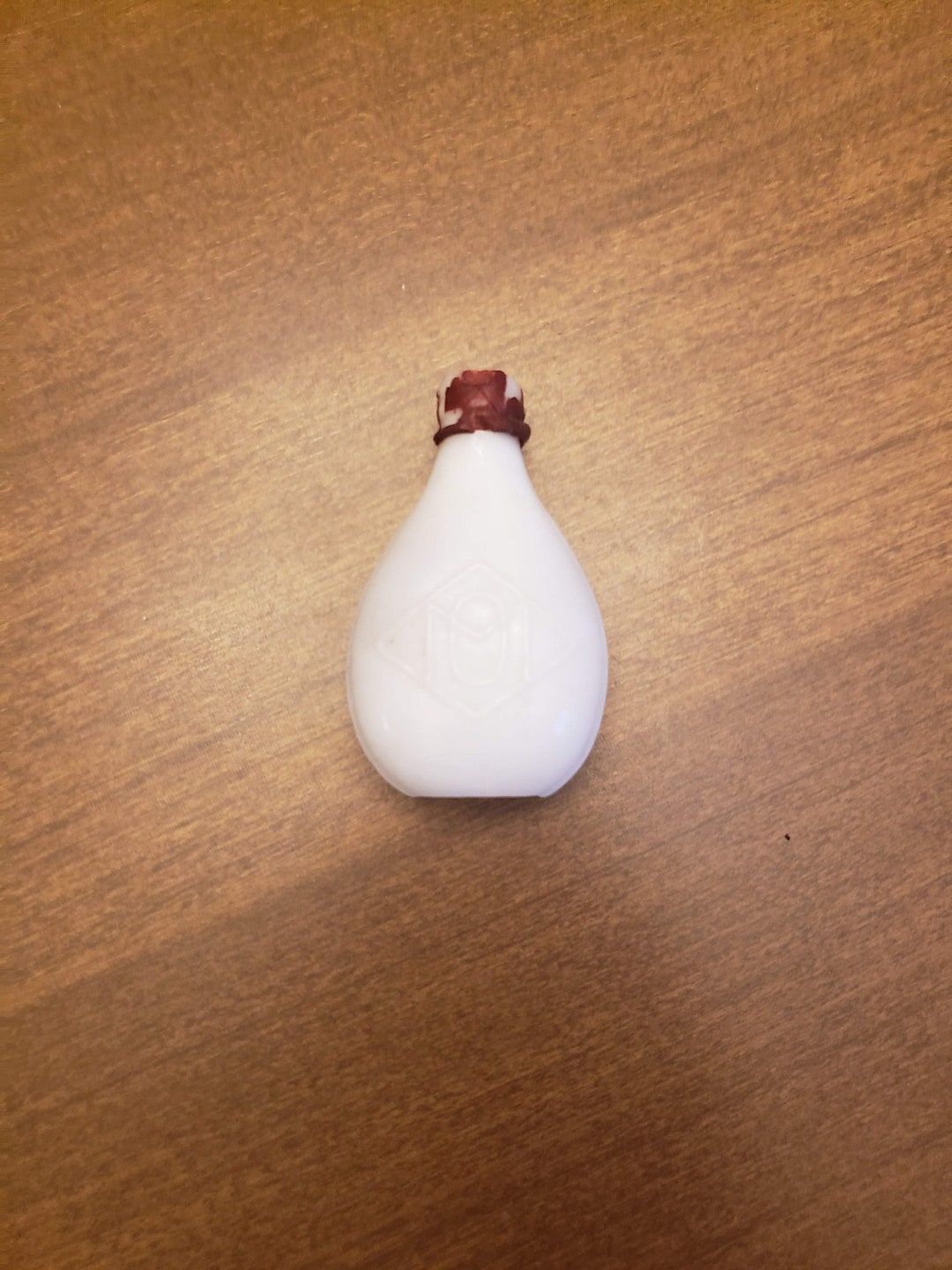 Miniature Milk Glass Baby Bottle With Worn Red Rubber Top, Made in ...