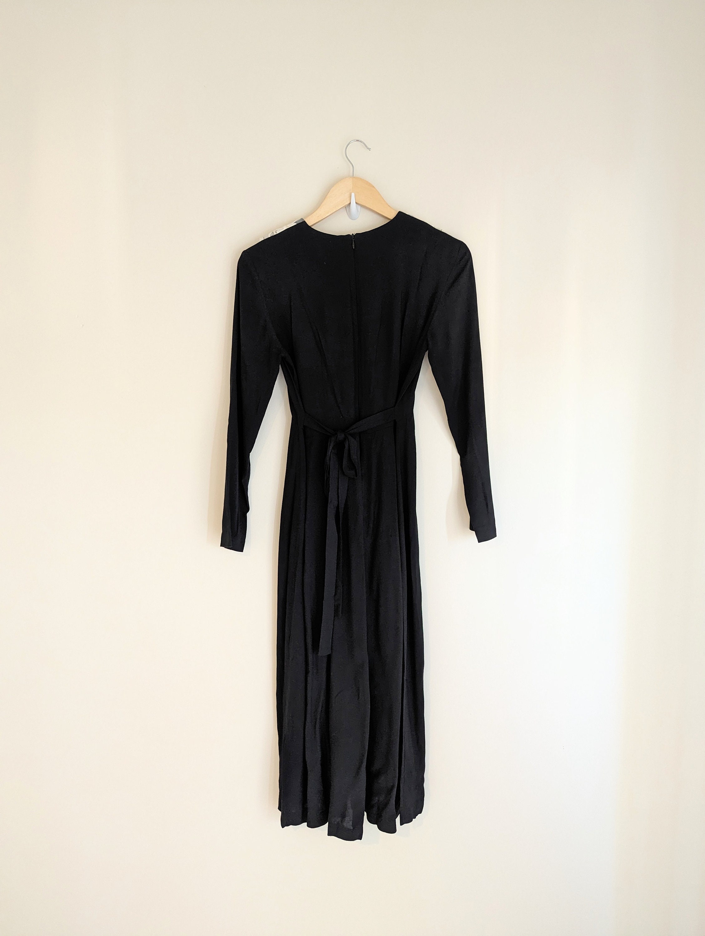 Vintage 80s Dark Academia Goth Nun Dress - Modest Schoolgirl Maxi Dress ...