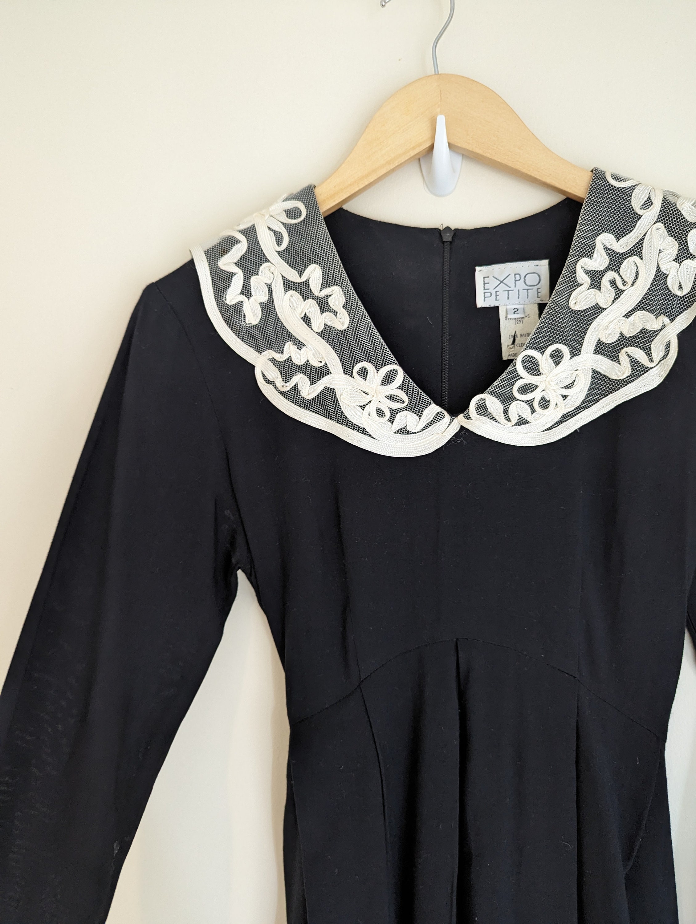 Vintage 80s Dark Academia Goth Nun Dress - Modest Schoolgirl Maxi Dress ...