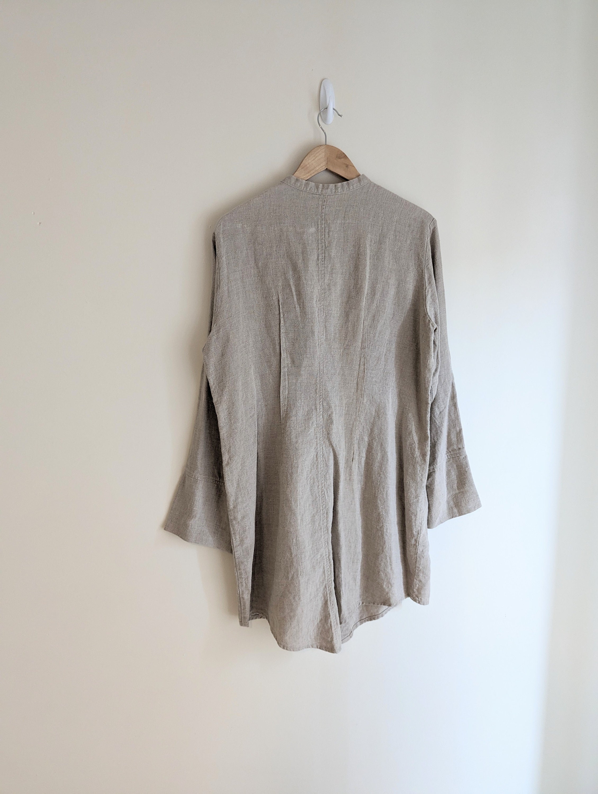 Vintage Ecru Linen Button up Romantic Provencal Linen Poet Blouse - Etsy