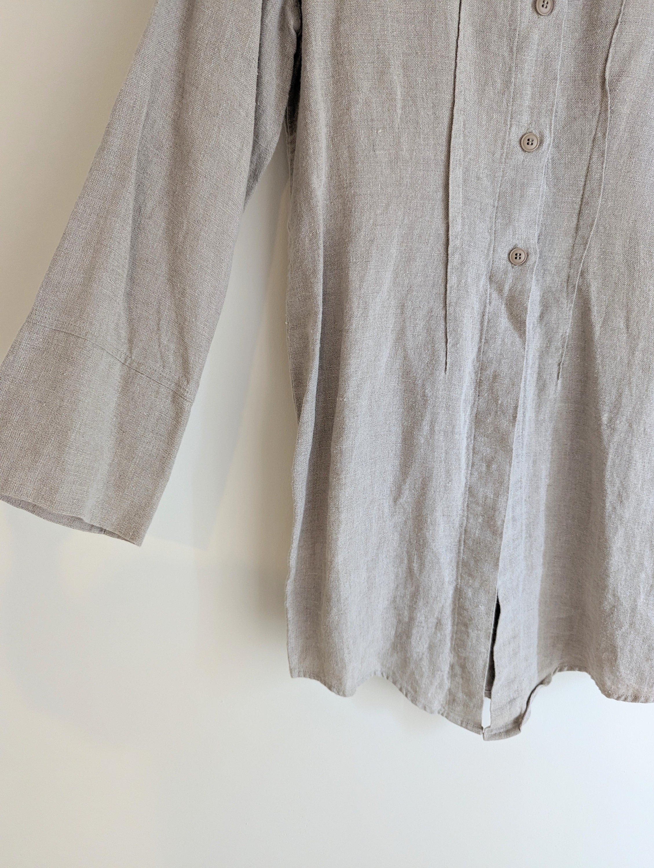 Vintage Ecru Linen Button up Romantic Provencal Linen Poet Blouse - Etsy