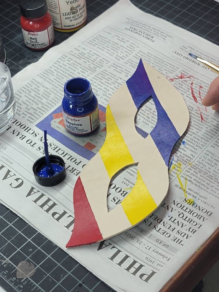 LGBTQ Plus Pride Leather Mask Handmade and Hand Painted With - Etsy
