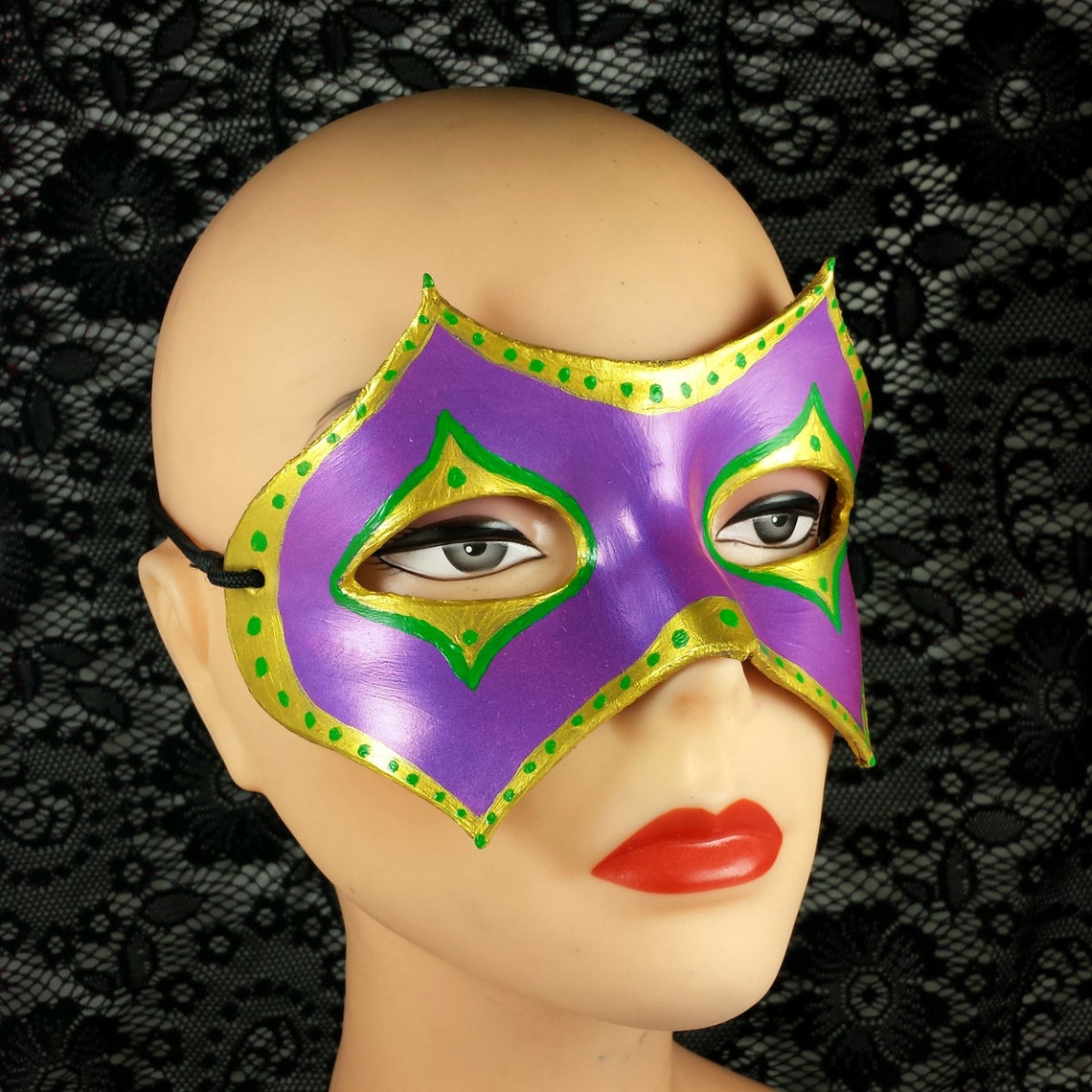 Leather Mask for Mardi Gras Masquerade Cosplay Fat Tuesday | Etsy