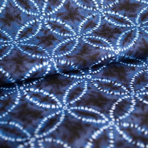 Shibori Blue Floral Tie Dye Fabric Indigo Shibori Floral - Etsy