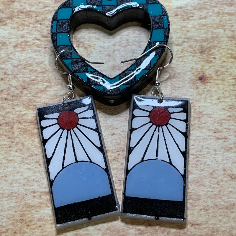 Japanese Hanafuda Earrings - Etsy