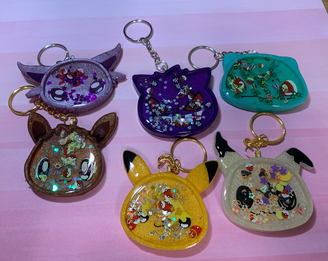 Made to Order Full Face Pocket Monster Keychains Resin Shaker Anime ...