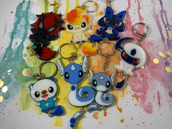 Made to Order Pocket Monster Dangle Keychains Set 2 Resin - Etsy