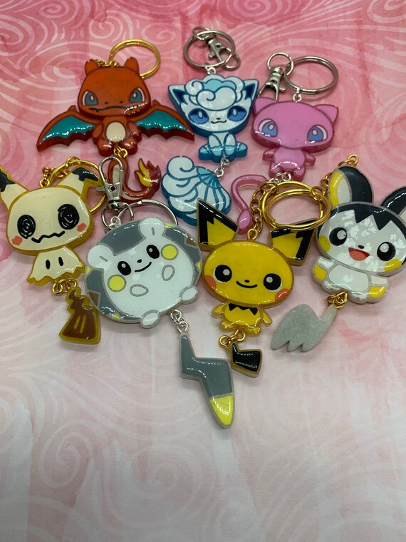 Made to Order Pocket Monster Dangle Keychains Set 1 Resin - Etsy