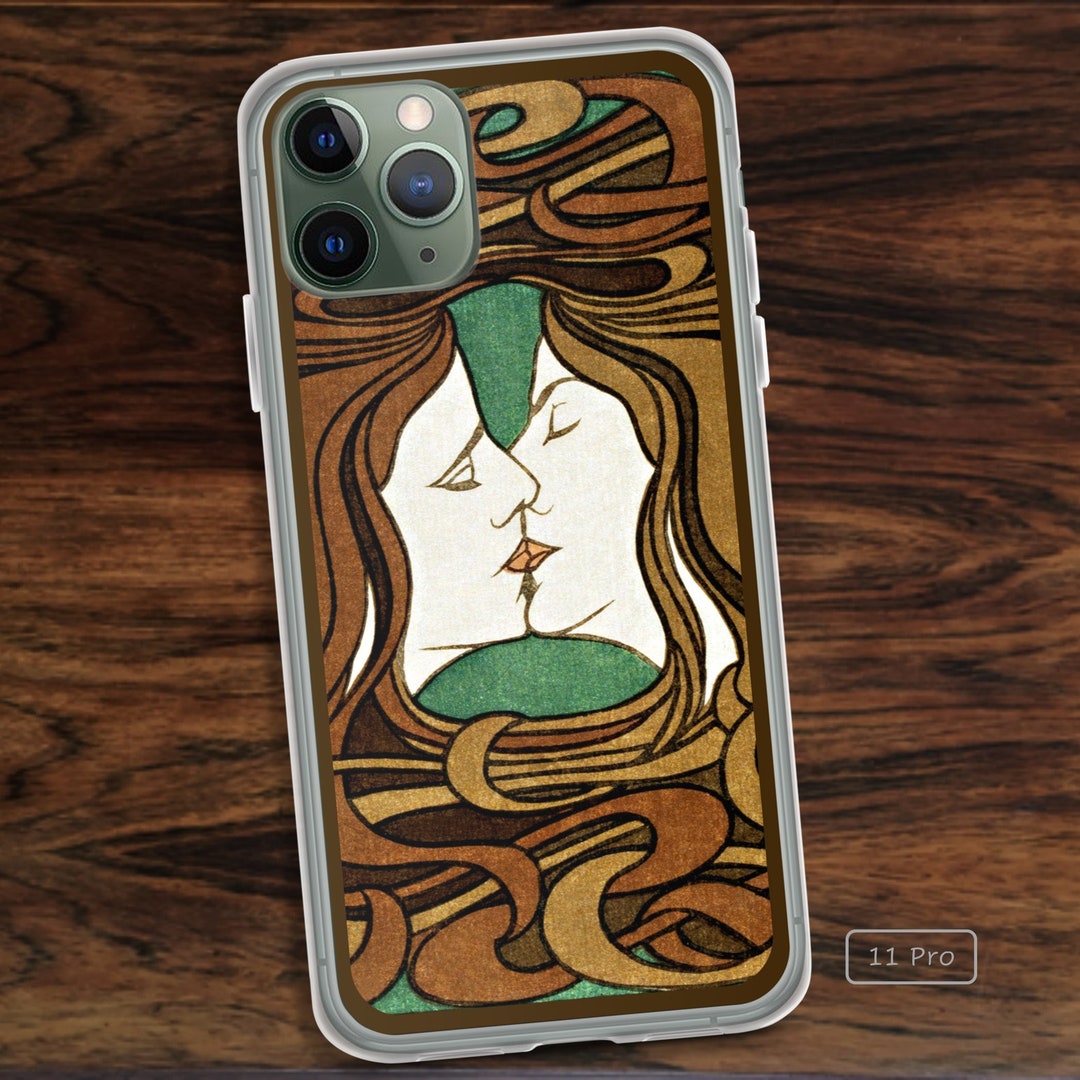 Kissing Couple iPhone Case With Retro Vibe and Unusual Colors - Etsy