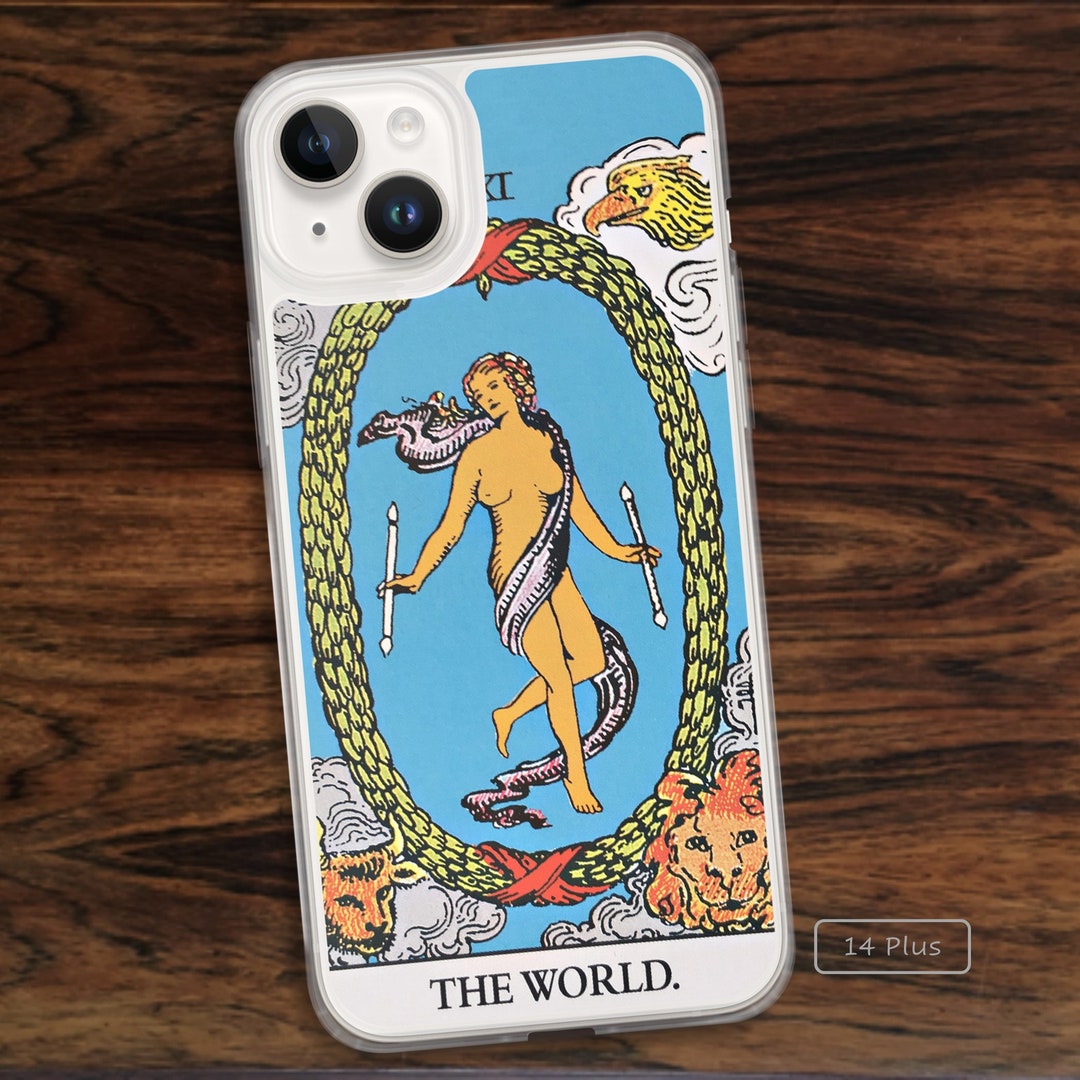 WORLD Tarot Card iPhone Case in Blue With Lion and Eagle 15 - Etsy