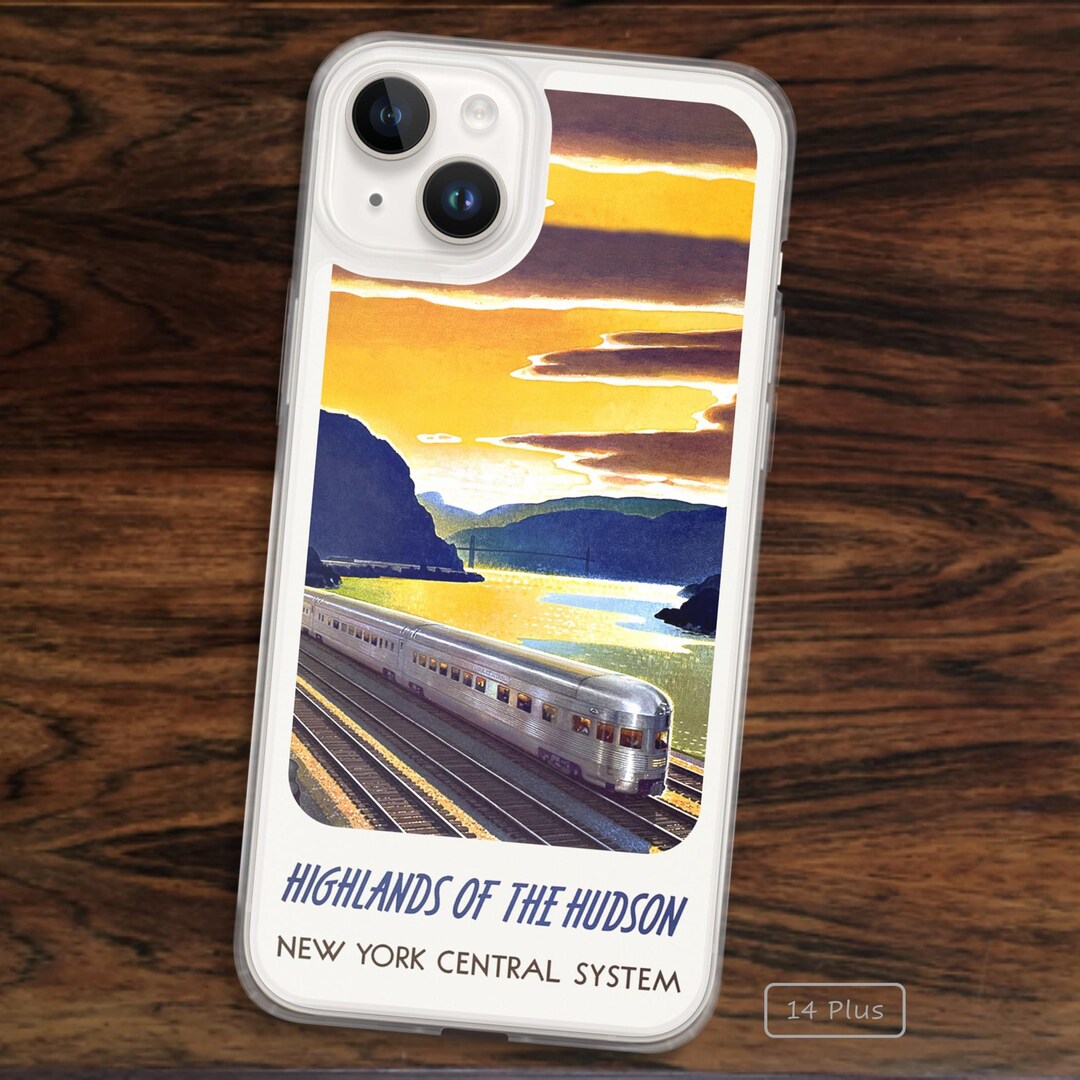 Railroad Travel iPhone Case With Retro Train in Vintage Poster for New ...