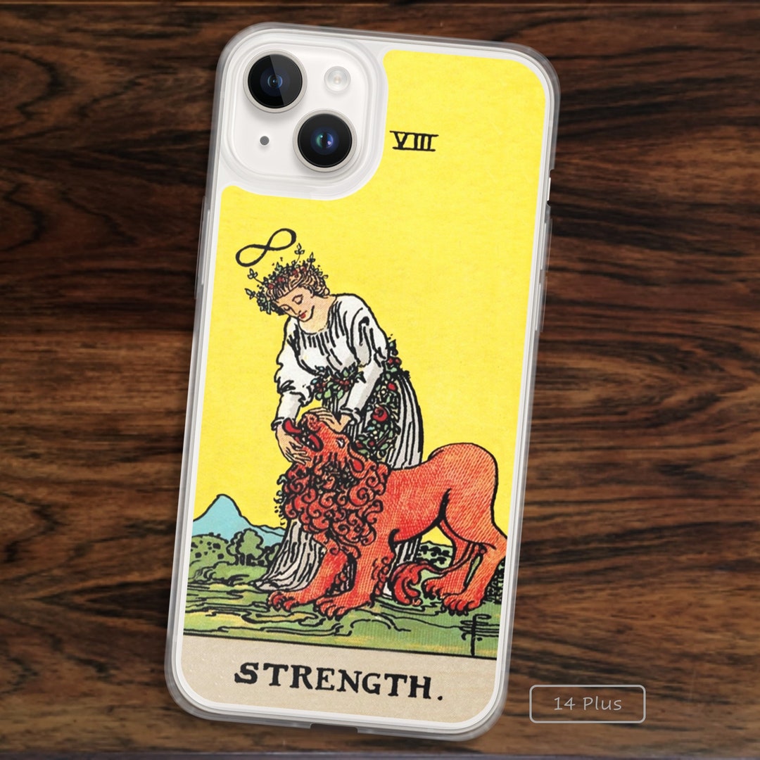 STRENGTH Tarot Card iPhone Case in Trendy Yellow, for New Age Fans ...