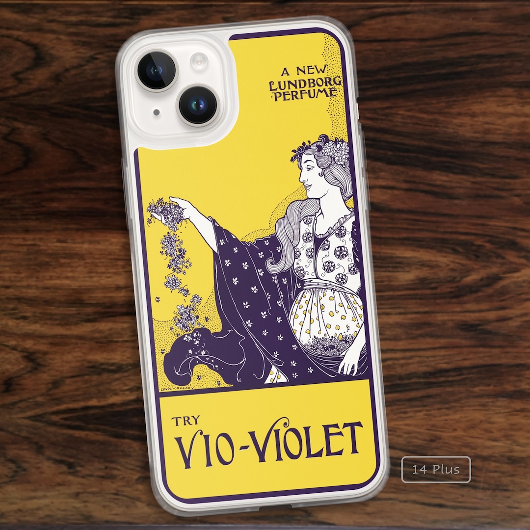 Unusual Yellow iPhone Case With Victorian Vintage Perfume Ad Poster Art ...