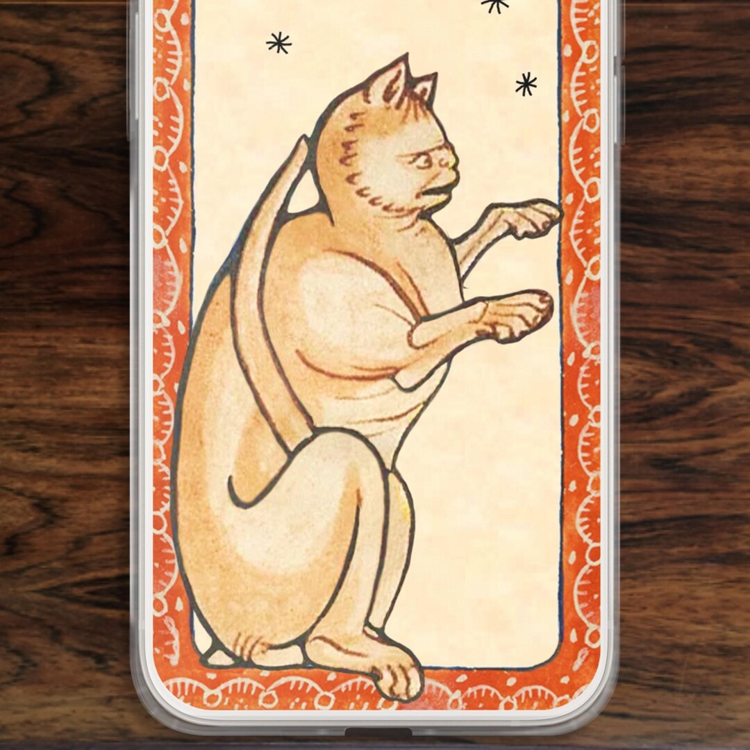 Medieval Cat iPhone Case: Goofy Feline Art, Magsafe Compatible - Etsy