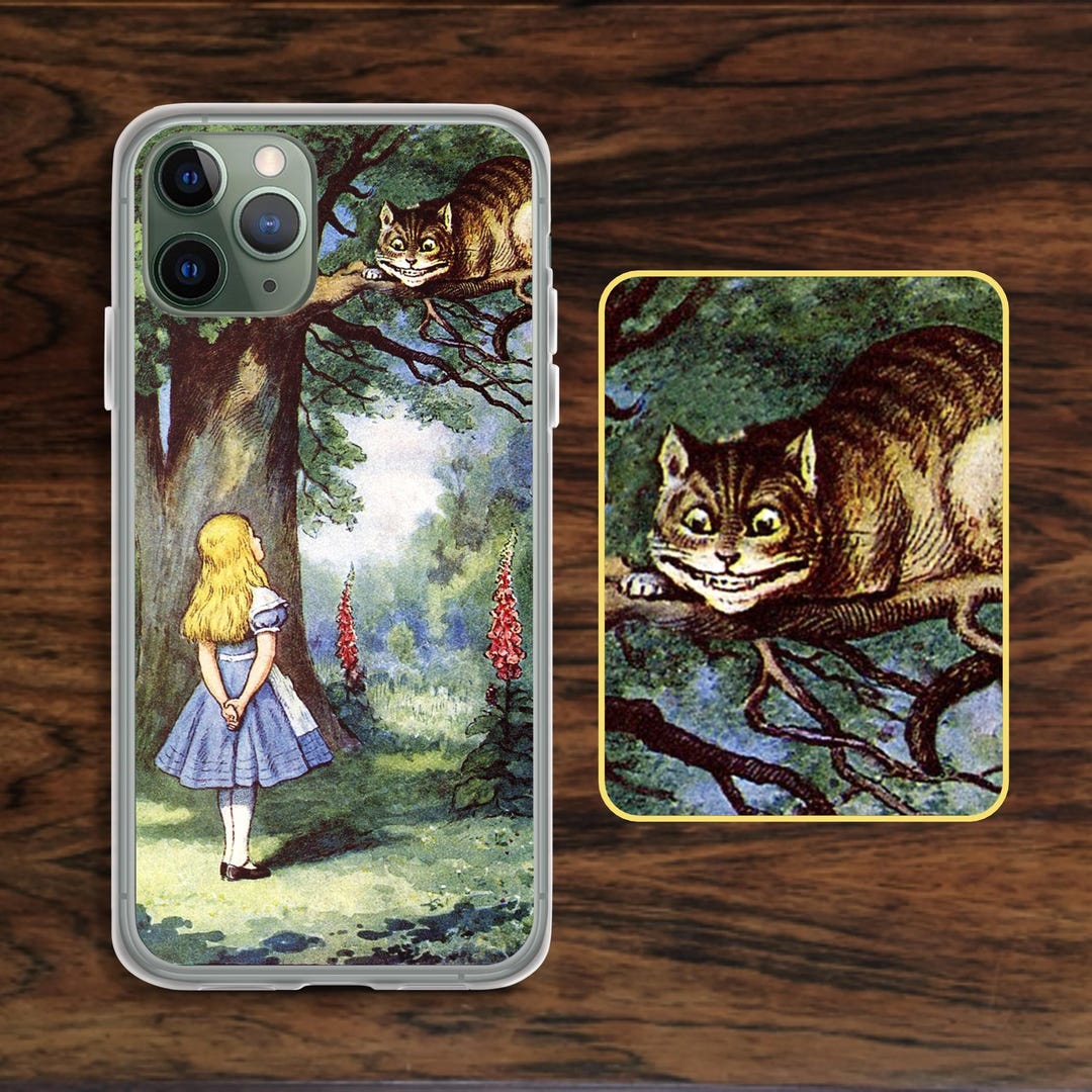 Alice & Cheshire Cat iPhone Case for Wonderland Fans, Lewis Carroll ...
