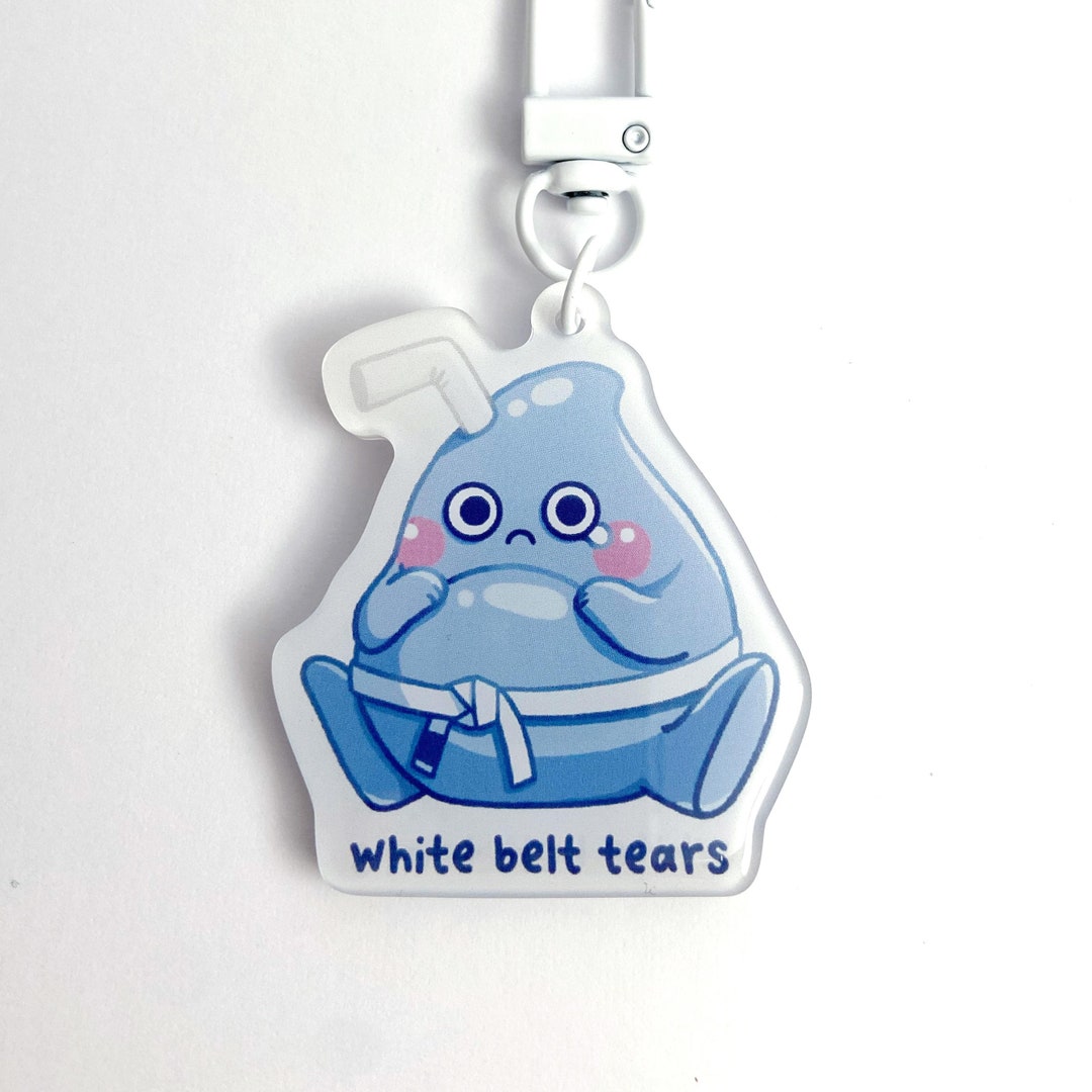 White Belt Tears BJJ Acrylic Keychain | BJJ Cute Charm | Kawaii Jiu ...