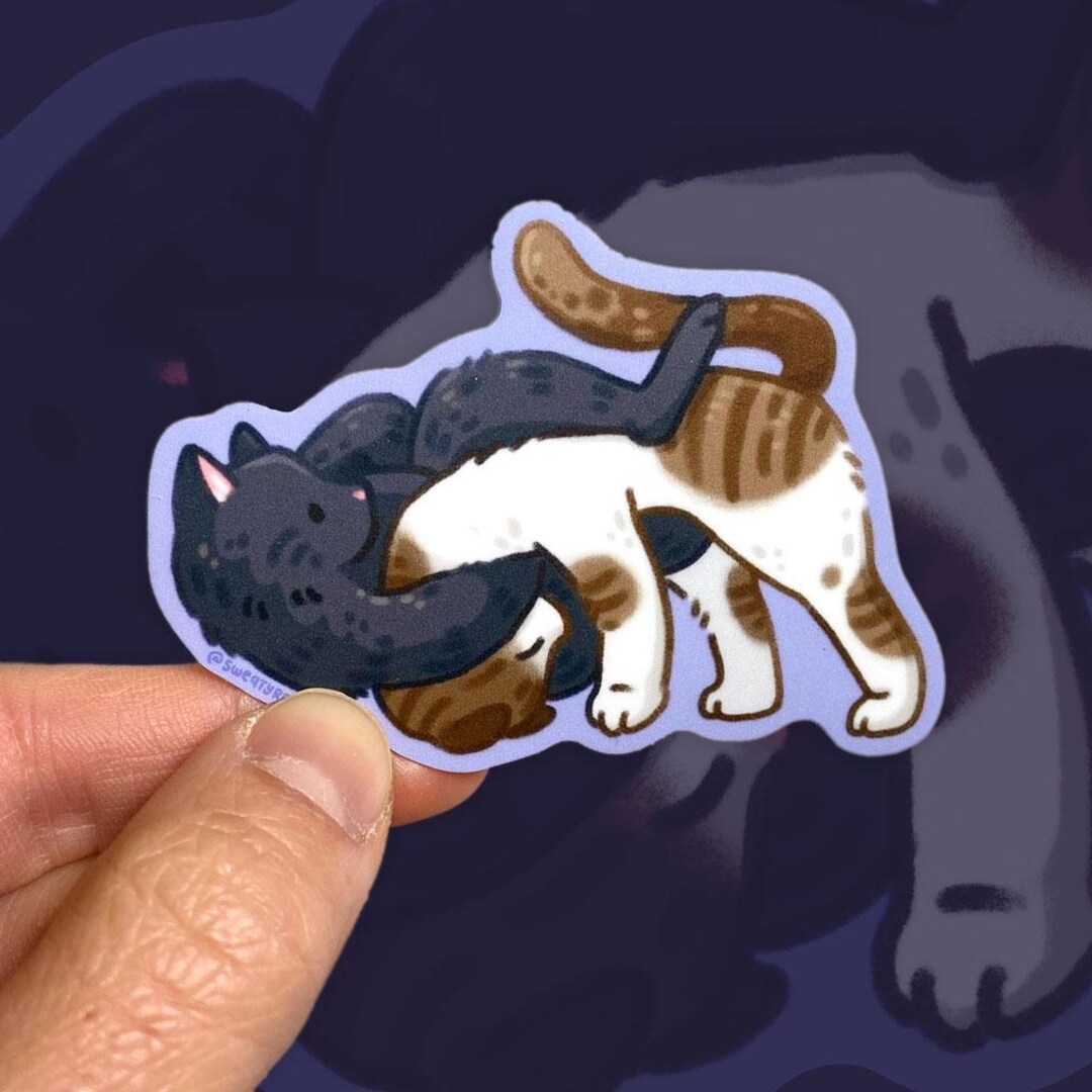 BJJ Cat Guillotine Sticker | Cat BJJ Sticker, Grappling Sticker, Jujitsu Waterproof Decal - Etsy