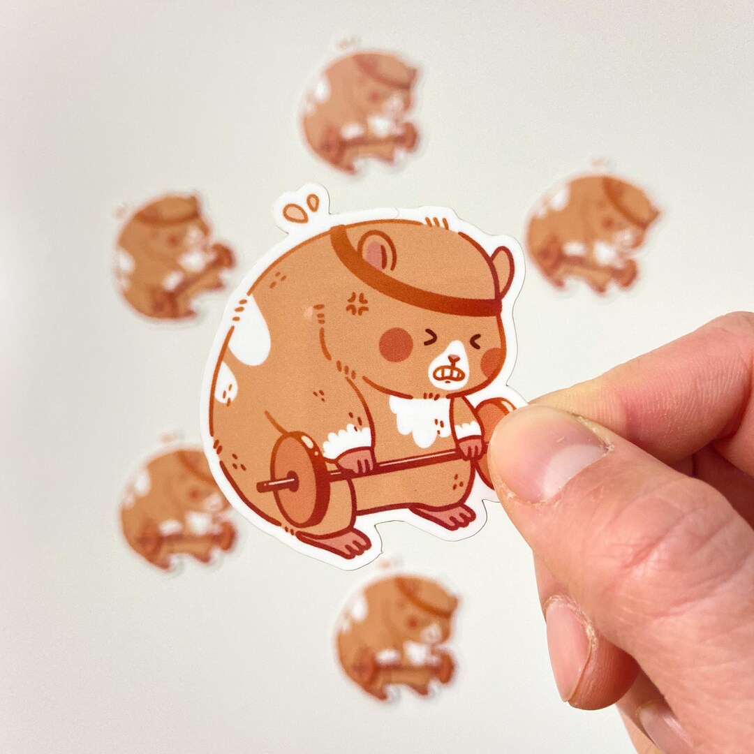 Hamsters Deadlift Workout Cute Sticker Bundle Cute Hamster, Gym Rat ...