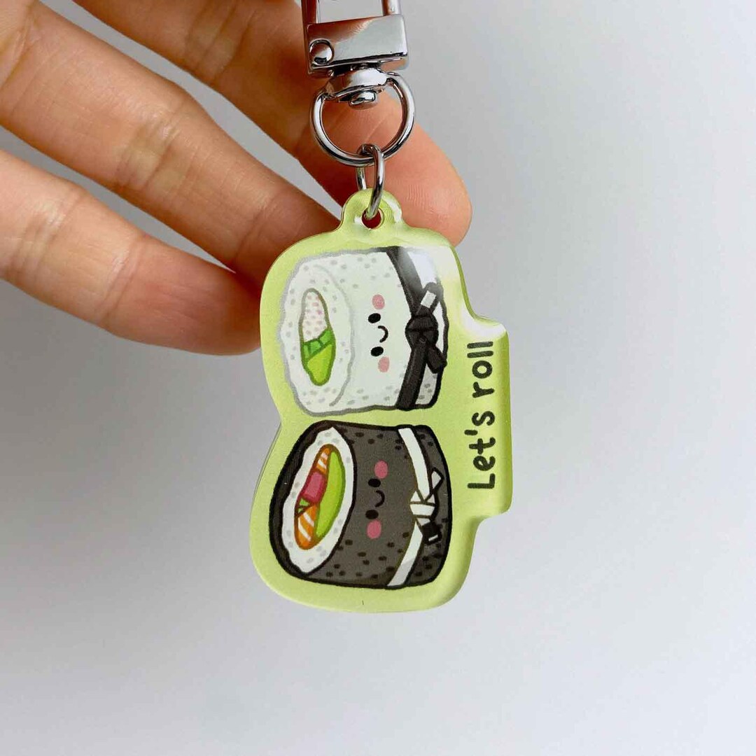 Jiu Jitsu Sushi Let's Roll Acrylic Keychain | BJJ Cute Charm | Kawaii ...