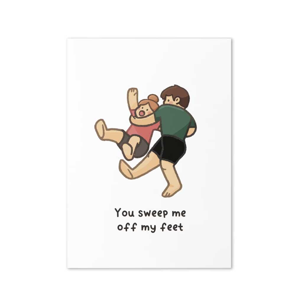 You Sweep Me off My Feet BJJ Card | Funny Jiu Jitsu Valentines Day Card ...
