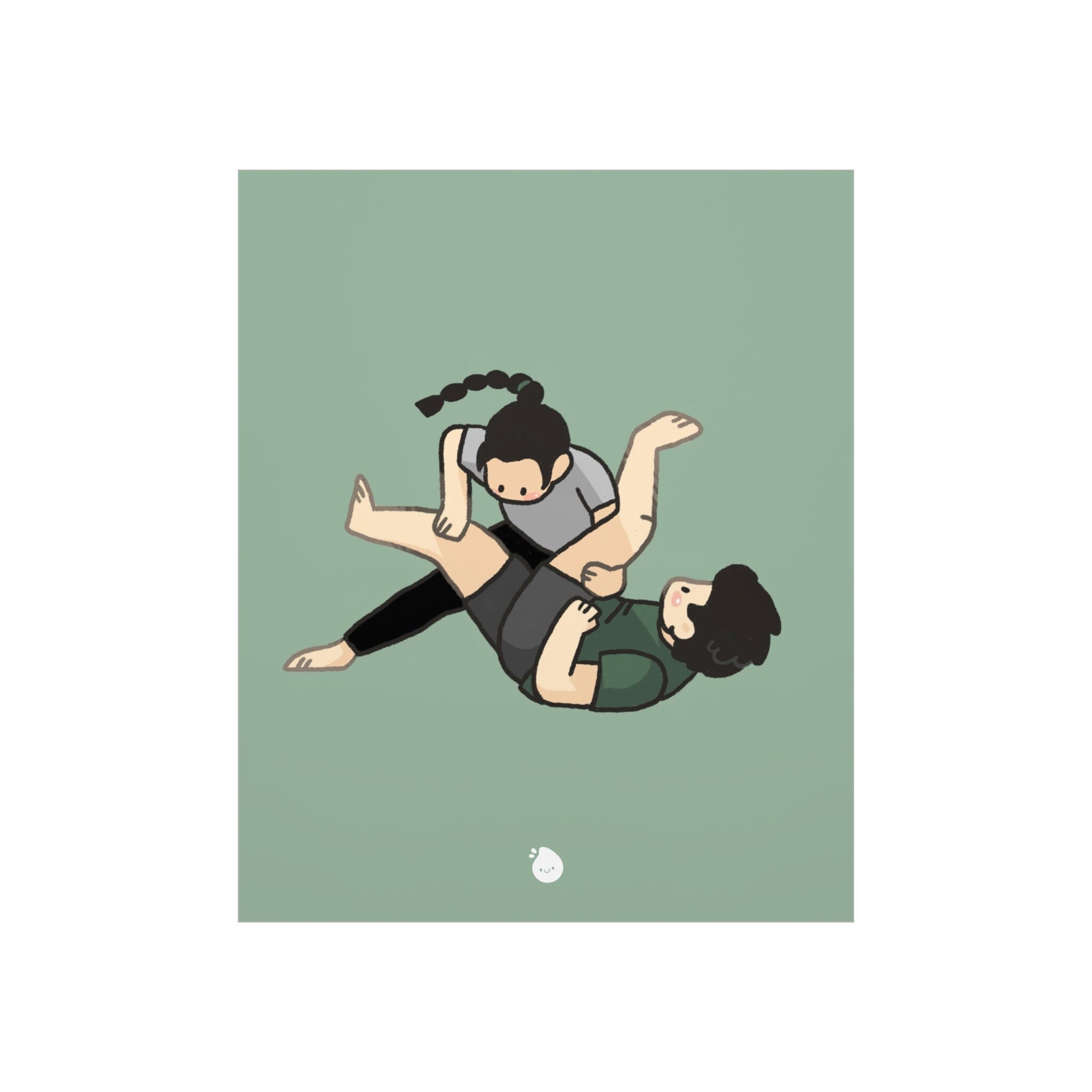 BJJ Cute Art Print Jiu Jitsu Poster, Guard Passing, Cute Bjj Art, Bjj ...
