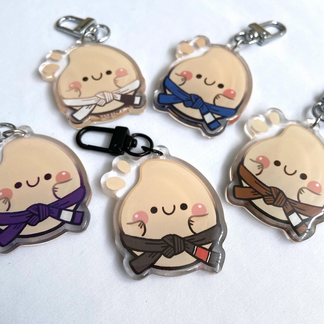 Jiu Jitsu Belt Rank Keychain: Double-sided Acrylic BJJ Charm - Etsy