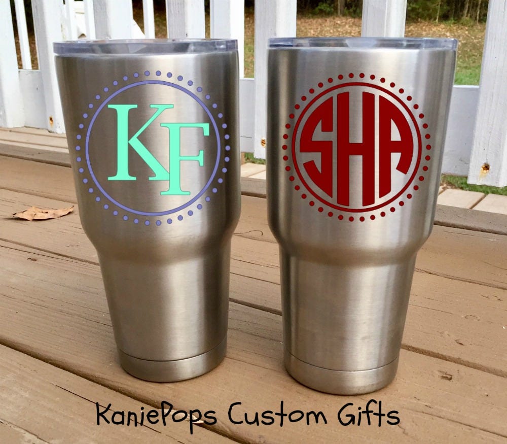 Two-color Circle Monogram Circle Monogram Vinyl Monogram - Etsy