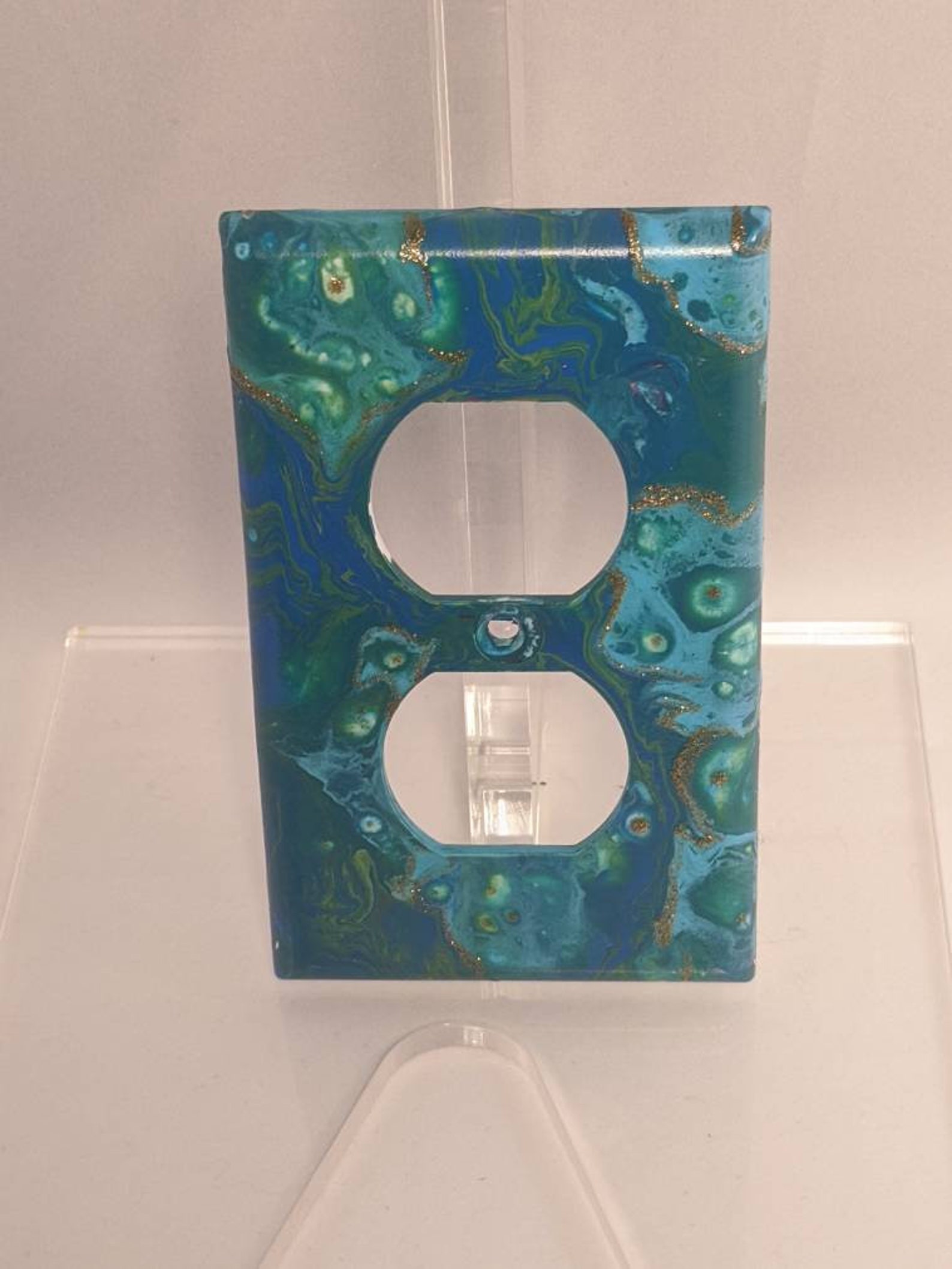 Green Tones Handmade Decorative Outlet Cover | Etsy