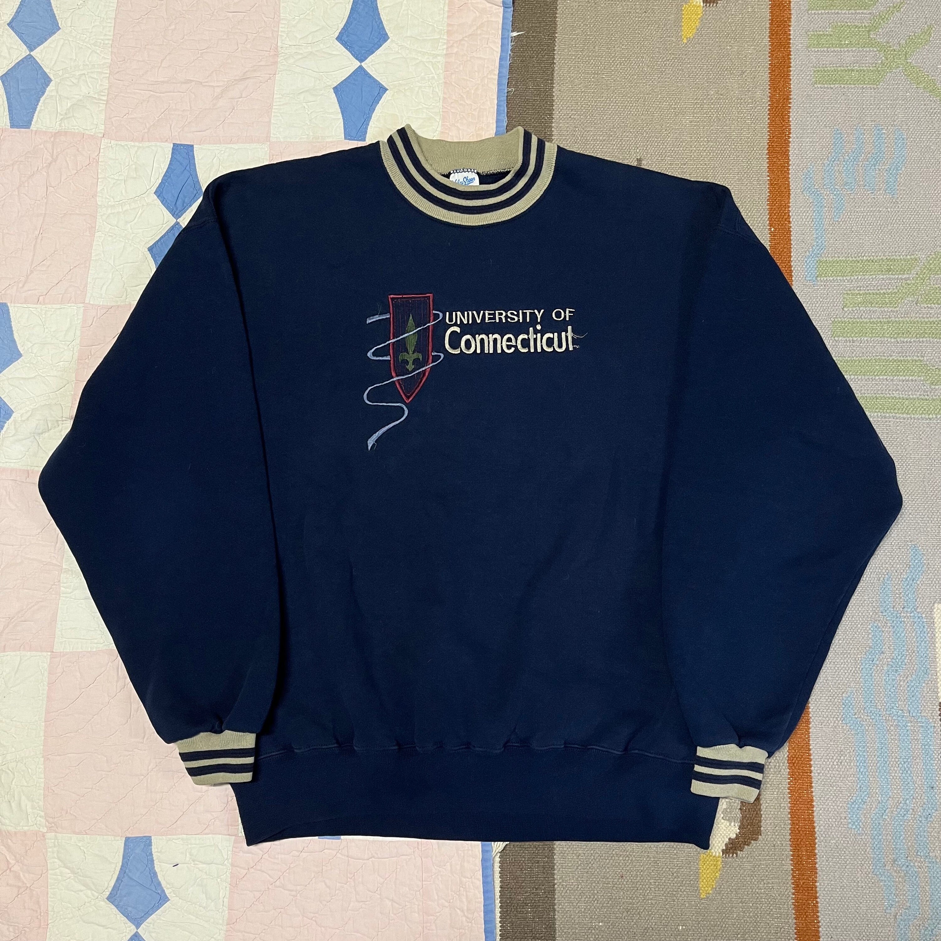 Vintage 90s 1990s University of Connecticut Embroidered Crewneck ...