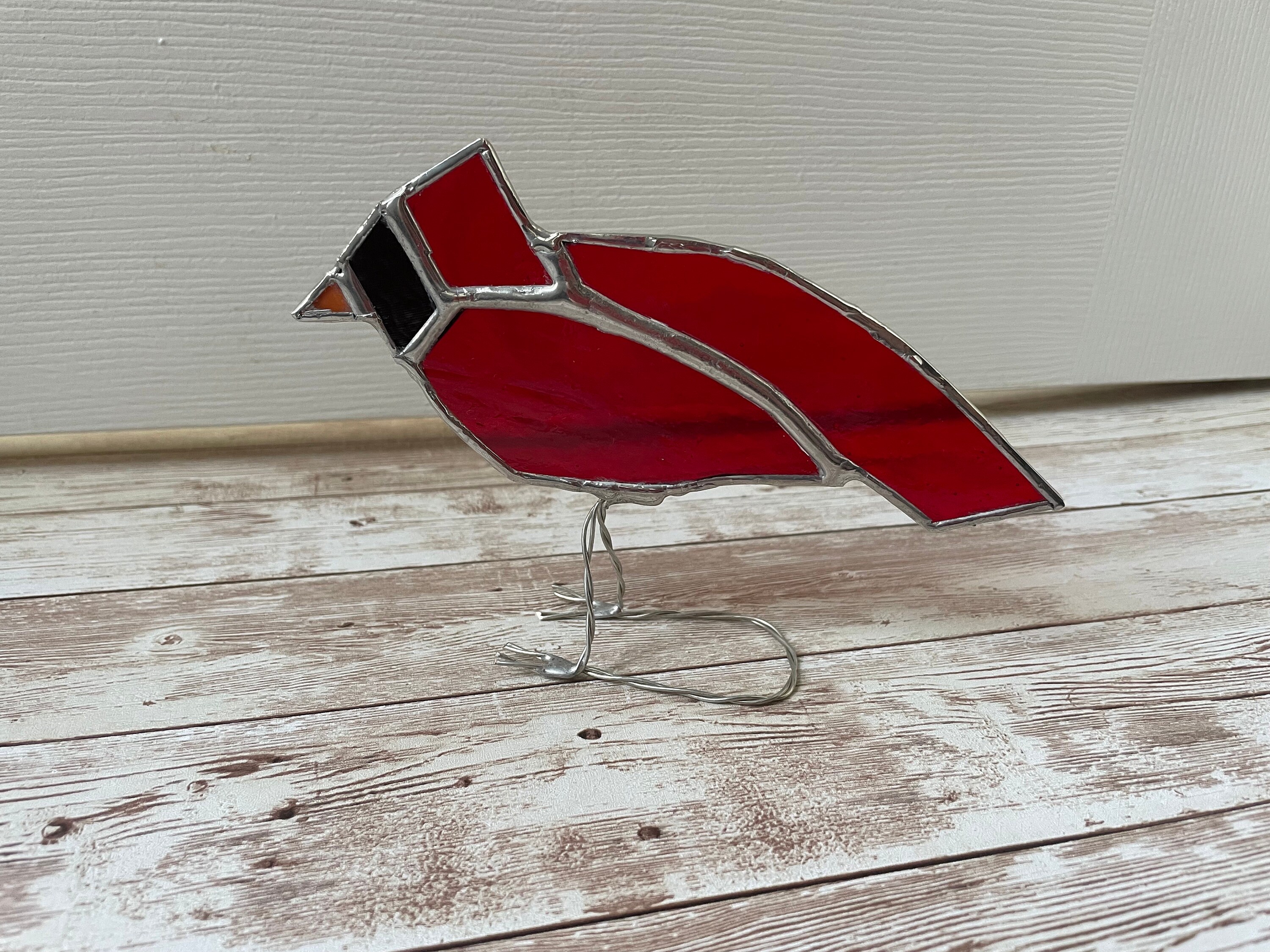 Stained Glass Cardinal Bird Decoration Glass Art Home - Etsy