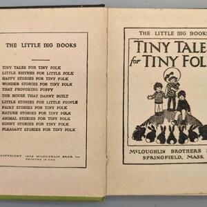 Tiny Tales for Tiny Folk, Mcloughlin's Little Big Book Series, Vintage ...
