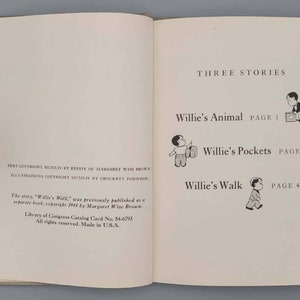 Margaret Wise Brown & Crockett Johnson, Willie's Adventures, Rare ...