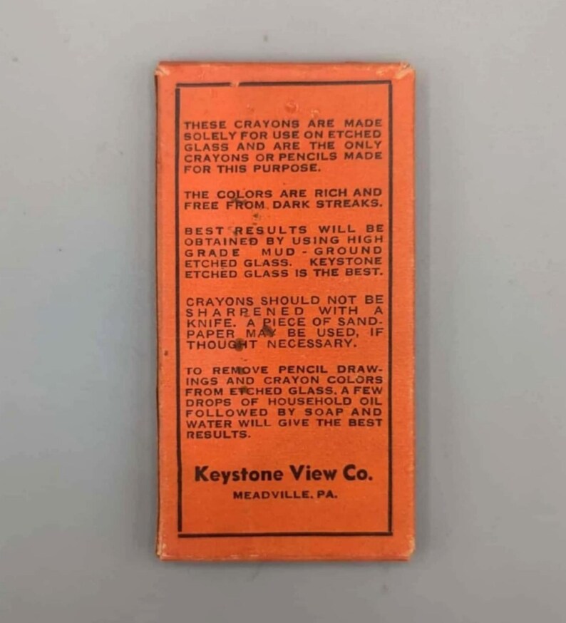 Keystone View Co., Seven Handmade Lantern Slide Crayons, Rare Vintage ...